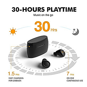XTREMTEC True Wireless Earbuds, Bluetooth Earbuds Noise Cancelling Bluetooth Headphones for iPhone/Android Small Earbuds with Mic Waterproof Cordless in-Ear Earphones Deep Bass Sound (Black)