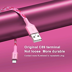 Hrbzo 3FT Nylon Braided Cable [1-Pack] [MFi Certified] Compatible with iPhone Charger Compatible iPhone 14/13/12/11/Xs/XR/8/SE/iPad More