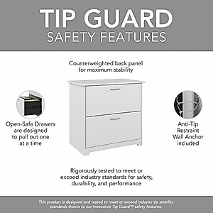 Bush Furniture Cabot 2 Drawer Lateral File Cabinet, White