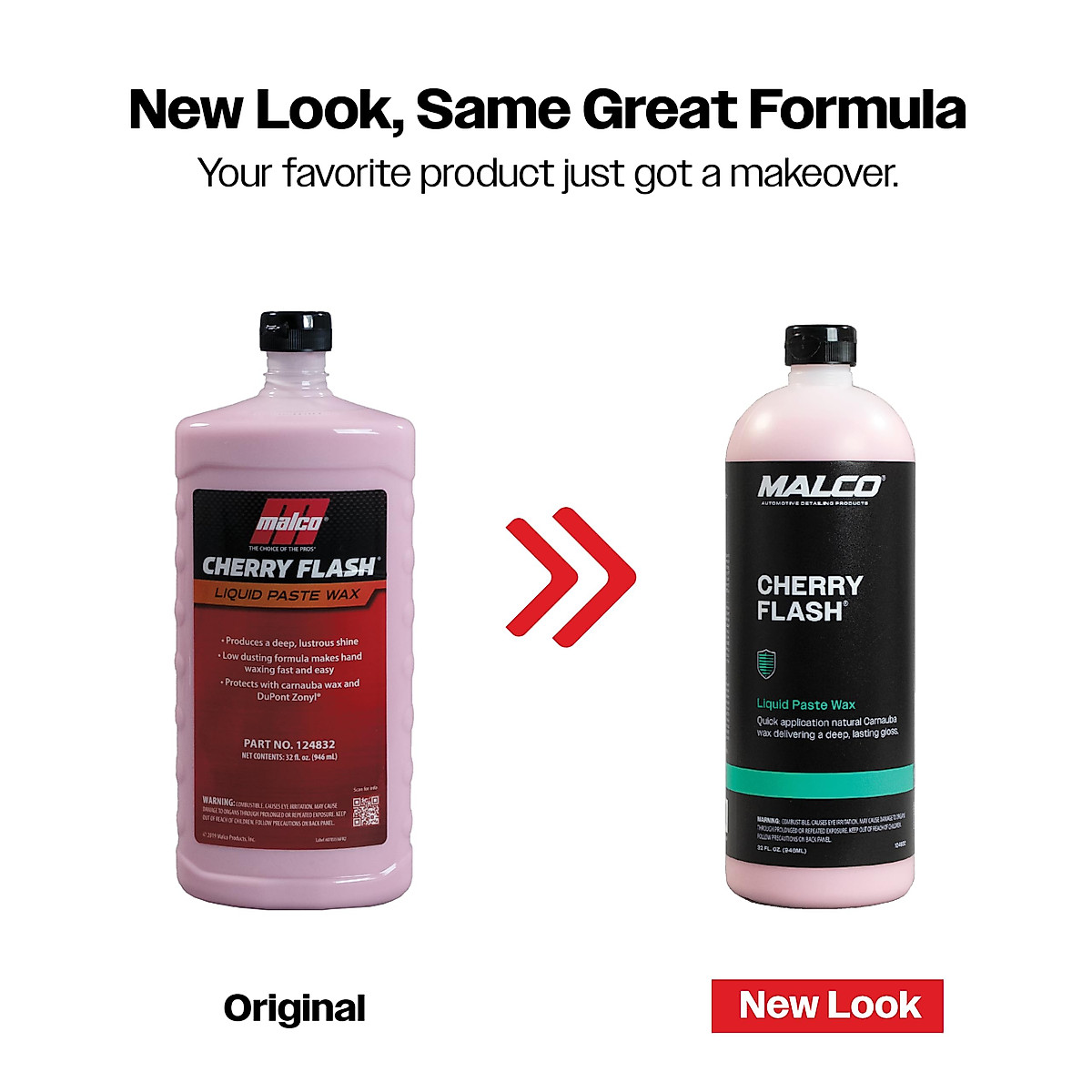 Malco Cherry Flash Automotive Liquid Paste Wax – Protect & Shine Your Vehicle / Easiest Way to Hand Wax Your Car / Lasting Gloss & Protection For Cars, Trucks, Boats and Motorcycles / 32 Oz. (124832)