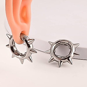 DOEARKO 2 PCS Ear Gauges Seven-Pointed Ear Weights Hangers for Stretched Ear Plugs Tunnels 316 Stainless Steel Hypoallergenic Body Jewelry (For Lobe in 0G (8mm) or Larger, Silver Fashion)