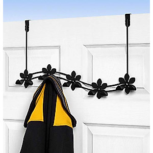 Spectrum Diversified Over The Door Flower 5-Hook Rack, Black