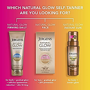 Jergens Natural Glow Face Moisturizer with SPF 20 Sunscreen, Fair to Medium Skin, Oil Free, UVA/UVB Protection - 2 oz