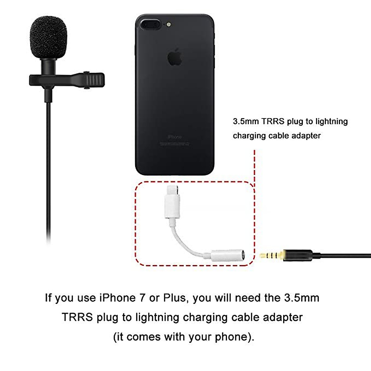 Socialite 3.5 mm Magic Microphone Clip On Lapel Lavalier Mic for Mac, PC, Compatible with iPhone Android Podcasting Recording Streaming incl Extra Long 6.5 Ft Extension Cable Just Plug and Play