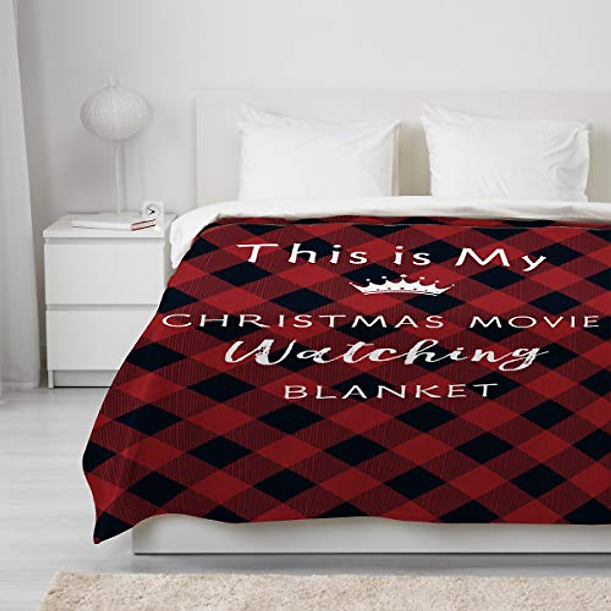 Teamery All Season Bed Blanket Fleece Blanket Throw Lightweight Super Soft Cozy Luxury Microfiber - This is My Christmas Movie Watching Blanket (40 x 50 Inches)