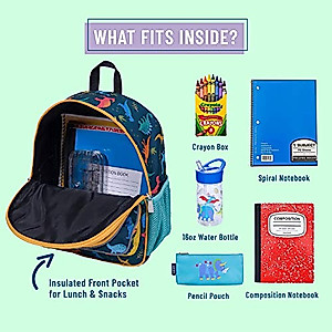 Wildkin 12 Inch Kids Backpack Bundle with Nap Mat Cover (Jurassic Dinosaurs)