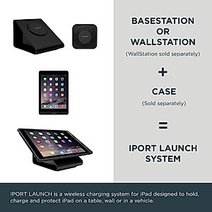 IPORT LAUNCH (LaunchPort) BaseStation iPad Stand - Compatible with all LAUNCH Cases - Silver