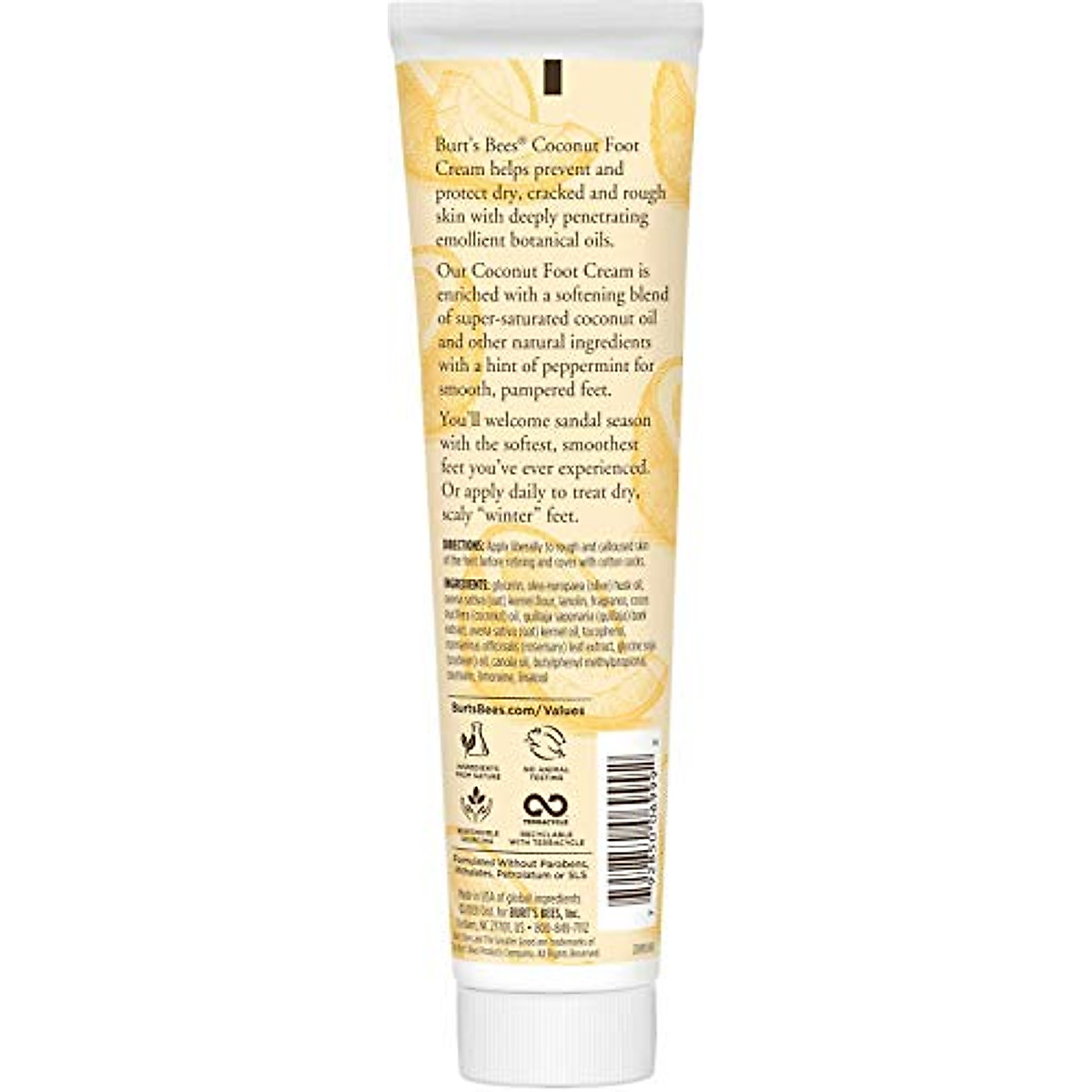 Burt's Bees Coconut Oil Foot Cream, Package May Vary, 4.3 Oz