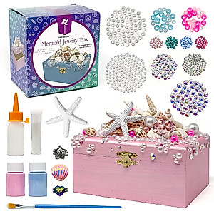 Unicorn Pillow Kit & Mermaid Jewelry Box Kit Bundle - Fun DIY Arts and Crafts Project for Kids Ages 6 7 8 9 10 11 12 - Great Gifts for All Occasions