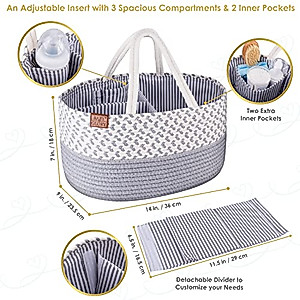 Baby Glory Unisex Diaper Caddy, Diaper Caddy Organizer, Baby Diaper Caddy for Baby Boy with Free Diaper Wet Dry Bag, Greeting Card and Ribbon