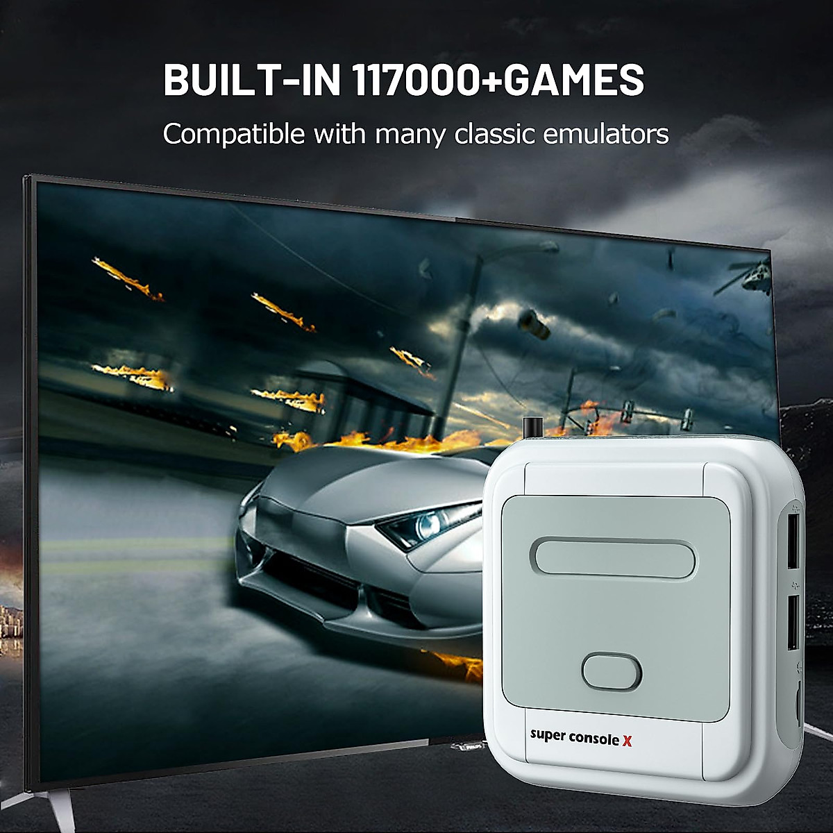 Kinhank 256G Super Console X with 117,000+ Video Retro Game Console, Classic Mini Gaming Systems for TV, Game Consoles with Built-in 70+ emulators, Plug and Play, Support 4K HD/AV Output