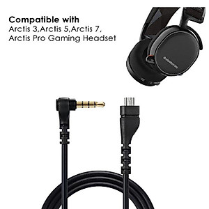 EARLA TEC Replacement Audio Cable Cord, Compatible for SteelSeries Arctis 3 /Arctis 5/ Arctis 7 /Arctis Pro Gaming Headphones (Audio Cable, Black)
