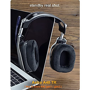 A40 TR Mod Kit – defean Replacement Earpads and Headband Compatible with Astro Gaming A40 TR Headset,Ear Cushions, Upgrade High-Density Noise Cancelling Foam, Added Thickness (Black Velour)