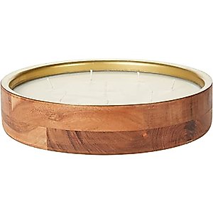 Rewined Champagne Round Tray Candle Wood One Size