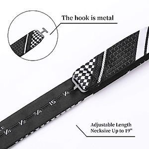 HISDERN Men's Bee Pattern Self Bow Tie And Pocket Square Set Wedding Party Accessories,Navy Blue & Yellow,One Size