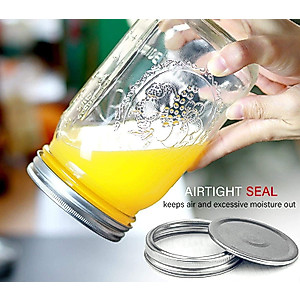 Wide Mouth Mason Jars 32 oz - 12 Pack Large Glass Mason Jars with Airtight Lids and Bands, 1 Quart Mason Jars for Pickling, Canning, Fermenting and Food Storage, Microwave & Dishwasher Safe