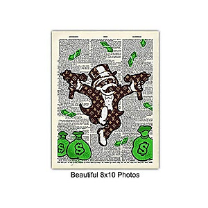 Bart Simpson Poster - 8x10 Set - Banksy Wall Art - Graffiti Wall Art of Louis Vuitton - LV Wall Decor - Money Decorations Wall Decor - Urban Wall Decor - Funny Street Art Mural for Alec Monopoly Fans