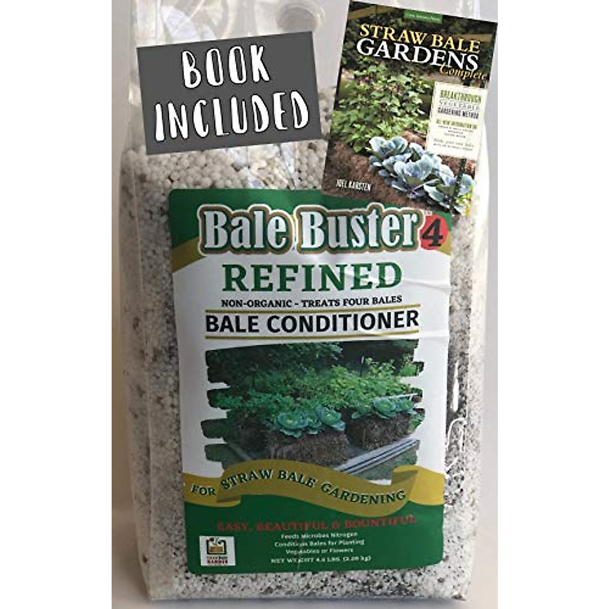 BaleBuster4 Starter Kit Includes Straw Bale Gardens Complete Book with Instructions for Step-by-Step Garden Set up.
