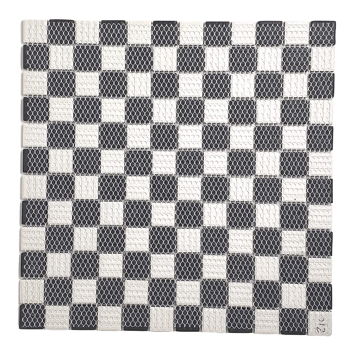 TDPW-UGBW1X1-400 Black Greyish Charcoal & White Checkered Unglazed Porcelain 7/8 Inch Square Mosaic Tile for Bathroom Floors, Walls, Kitchen Backsplash and Pool (Not Peel and Stick) - Box of 5 Sheets