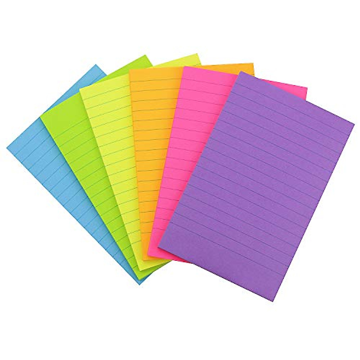 Early Buy Lined Sticky Notes with Lines 4x6 Self-Stick Notes 6 Bright Color 12 Pads, 50 Sheets/Pad