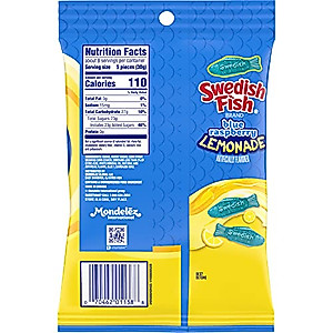 SWEDISH FISH Blue Raspberry Lemonade Soft & Chewy Candy, Bulk Candy, 12-8.04 oz Bags