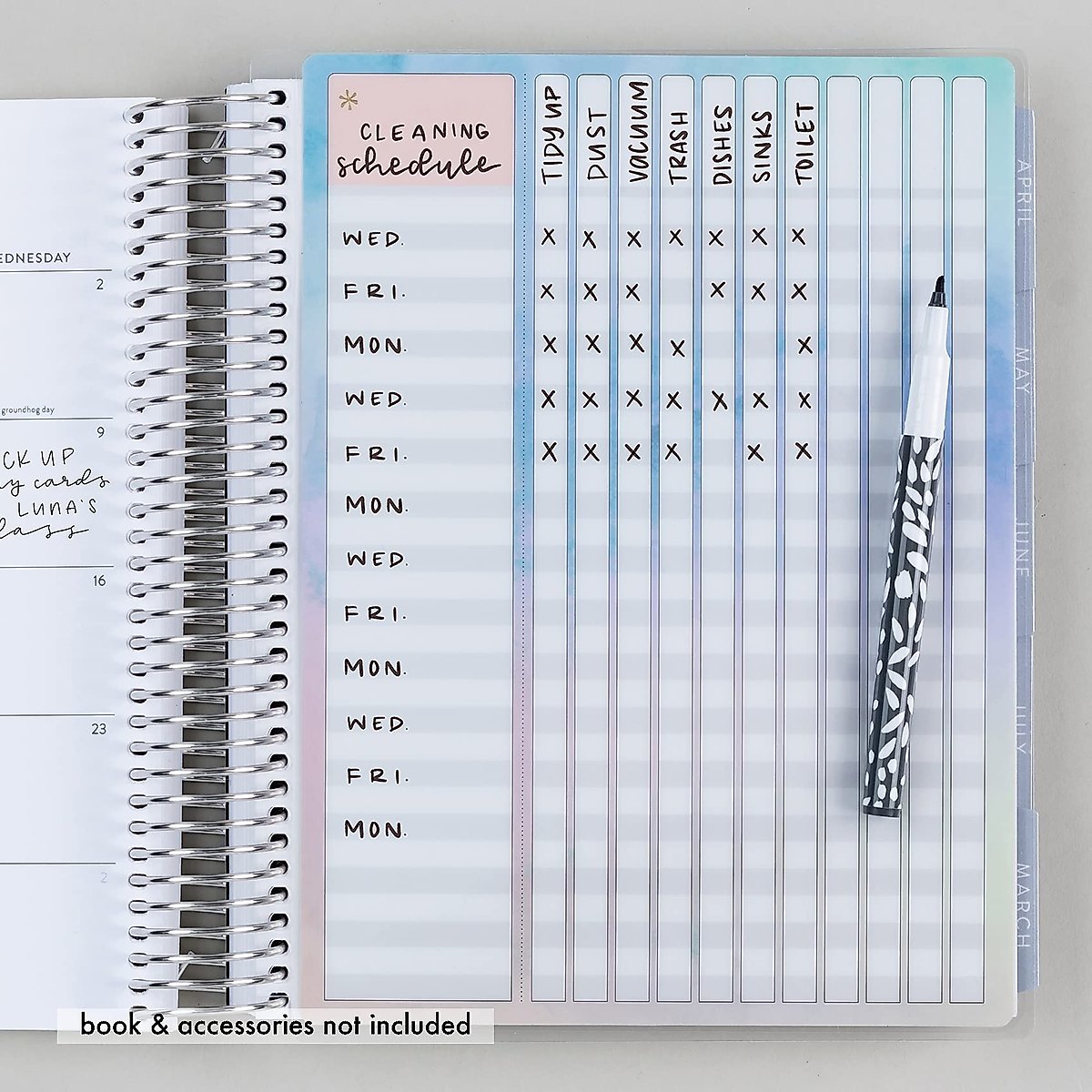 Snap-In Checklist Dashboard, Wet-Erase and Dry-Erase, Portable Dashboard You can Snap Into Your Coiled Planner, Notebooks, and Binders, Stay on Track in Style by Erin Condren