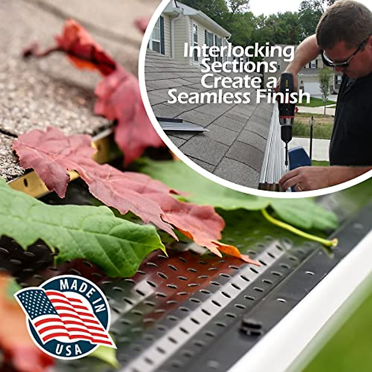 LeafTek DIY Gutter Guards | 5" x 100' of Leaf Protection in Black | Premium Contractor Grade 35 Year Aluminum Covers | Available in 32', 100' & 200' Packages | 5 or 6 Inch | Made in The USA