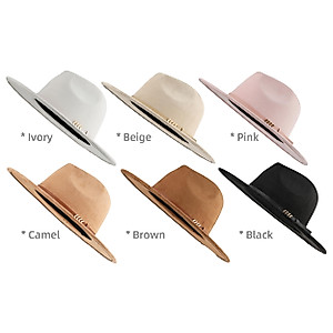 Pro Celia Wide Brim Fedora Hat for Men Women Big Rancher Felt Hat (US, Alpha, One Size, Belt-Black)