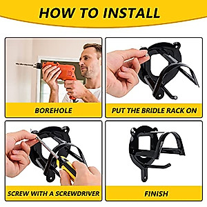 Yoiemivy 8 Packs Horse Bridle Rack Heavy Duty Horse Tack Storage Metal Horse Halter Hanger Wall Mounted Bridle Bracket with Tubes and Screw for Horse Barn