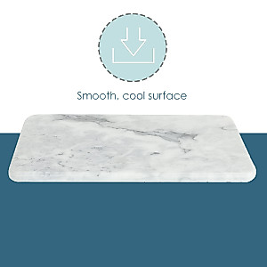 Marble Chopping Board, By Home Basics | 8" x 12", (White), Cutting Boards For Kitchen | Kitchen Cutting Boards With Non-Skid Feet