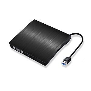 Xglysmyc USB 3.0 External CD/DVD Drive,Ultra-Thin Touch Portable High-Speed Data Transfer CD/DVD-RW Burner Player for Desktop Laptop Ultrabook Support Windows XP/7/8/10/Vista,Mac OS-Black
