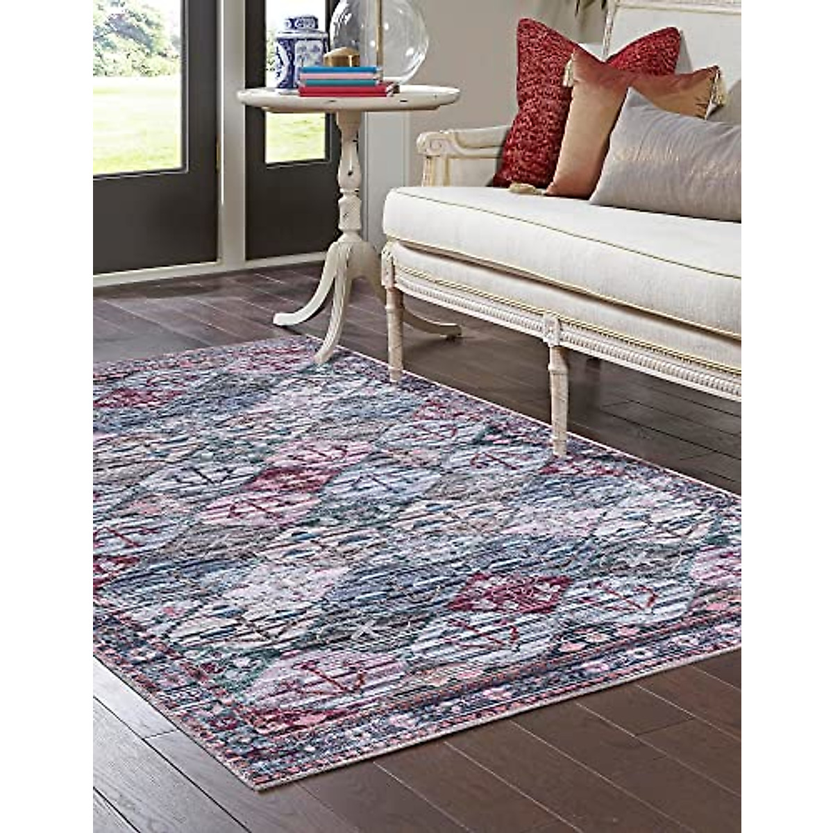 Unique Loom Mangata Collection Area Rug - Maya (Rectangular 10' 6" x 13' 0", Multi/ Blue)