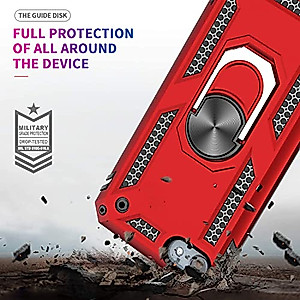 iPod Touch 7 Case, iPod Touch 6th Generation Case for Girls, iPod Touch 5 Case with [2Pack] Screen Protector, LeYi Military Grade Phone Case with Kickstand for Apple iPod Touch 7th/6th/5th Gen，Red