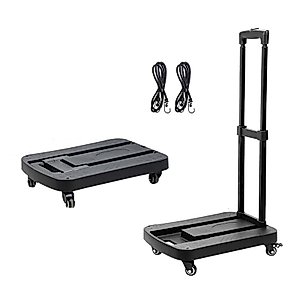ASCSAPX Folding Hand Truck,Dolly Cart with 4 * 360°Rotate Wheels,200 lbs Heavy Duty Truck and Portable Cart,Travel, Moving, Shopping, Office Use, Black