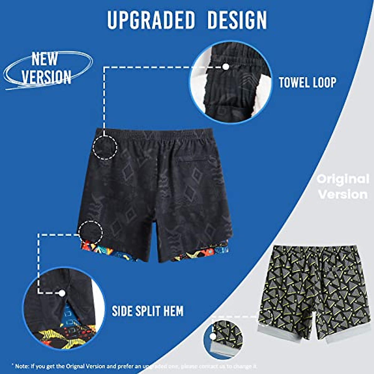 maamgic Mens Workout Shorts 2 in 1 Stretch 5 inch Inseam Gym Shorts Running Shorts with Compression Liner Zip Pocket