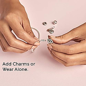 PANDORA Jewelry Smooth Moments Snake Chain Charm Sterling Silver Bracelet, 8.3"