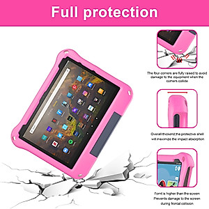 2023 New 10in Tablet Case for Kids(2021/2023 Release 11/13th Generation),OQDDQO ipad Light Weight Anti Slip Shockproof Kids Friendly Case for 10 inch Table (Pink)