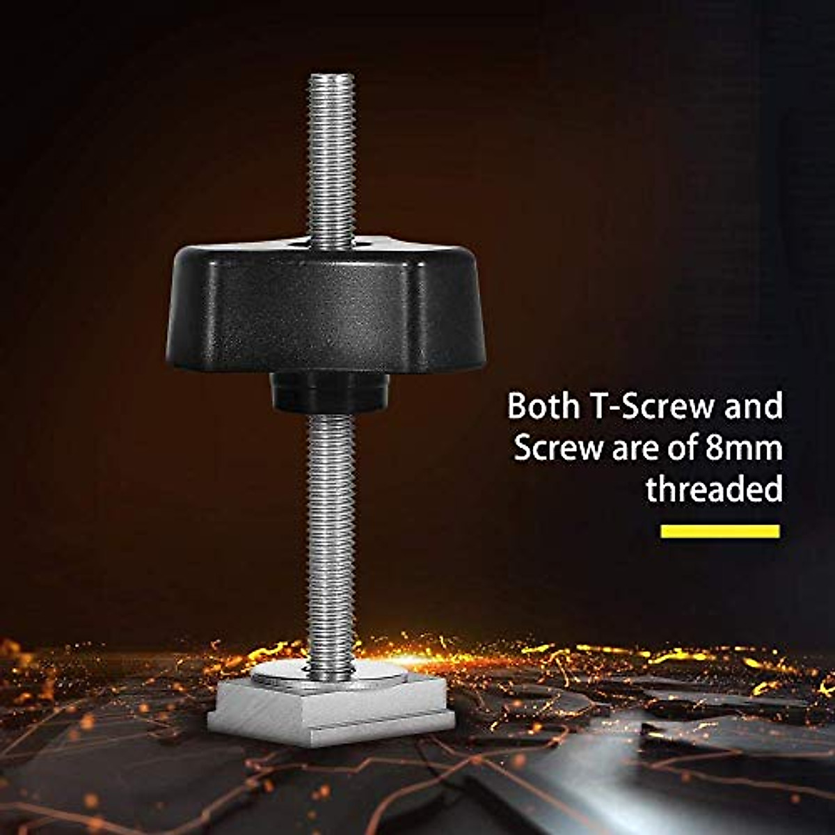 T Slot Clamp Set T Tracks Hold Down Clamps 5/16in T Bolt Hold Down Clamp Kit, T Track Clamp Hold Down Clamping Kit,Double-Cut Jig Profile Universal T-Tracks with Predrilled Mounting Holes