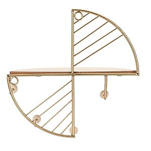 Cyrank Shelving Wall Mounted, Small Shelf for Wall Decorative Wall Shelves Floating Shelves for Bedroom No Drill Shelf Wall Decorations Gold