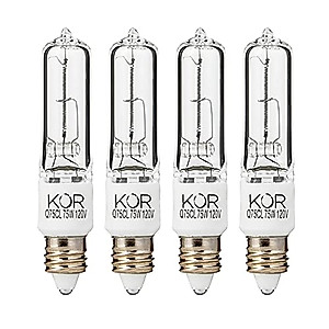 (Pack Of 4) Q75CL/MC - 75 Watt JD T4 E11 Mini Candelabra Base 120V Clear Light Bulbs