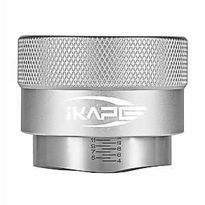 IKAPE Coffee Products, 53MM Coffee Distributor, Gravity Adaptive Espresso Distributor Fits All 53MM Espresso Portafilter, Compatible with 54MM Breville Bottomless Portafilter (Silver)