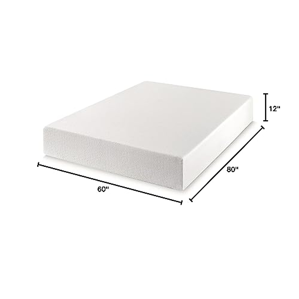Best Price Mattress 12 Inch Queen Mattress Bed-In-A-Box, Green Tea Memory Foam, White