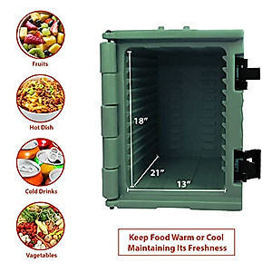 82 Qt Insulated Food Pan Carrier Food Warmer with Wheels, Great for Catering, Front Loading with Handles and Double Buckles, Stackable Food Box for Event Catering and Restaurant