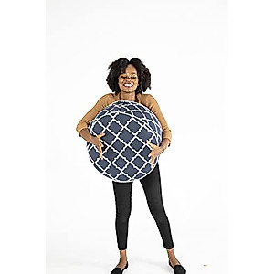 Gaier Inflatable Footstool Round Ottoman 21x9 Inch Used for Indoor or Outdoor Kids/Adults Home Yoga Patio Deck Front Porch Backyard Garden Travel Portable Camping Bearing 285 lb (Blue)