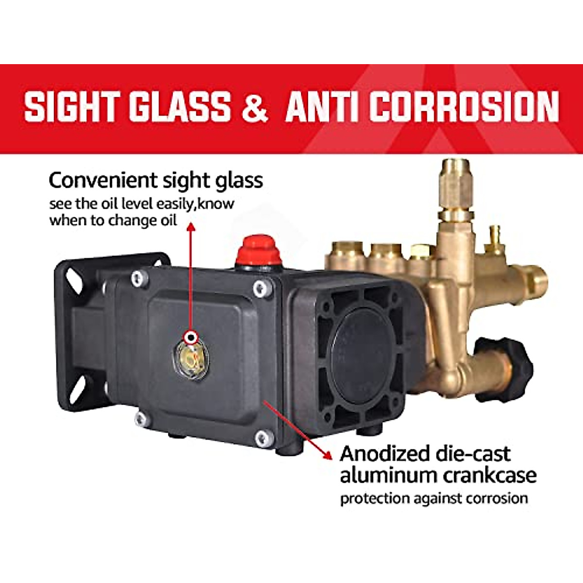 YAMATIC Horizontal Triplex Pressure Washer Pump 3/4" Shaft 3300 PSI @ 3.0 GPM 5.5-8 HP Replacement for Most Brand Honda Simpson 90036 90039 and More