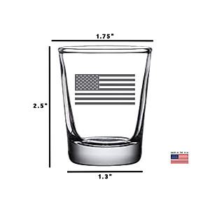 Rogue River Tactical USA Flag Subdued Shot Glass Gift For Military Veteran or Patriotic American