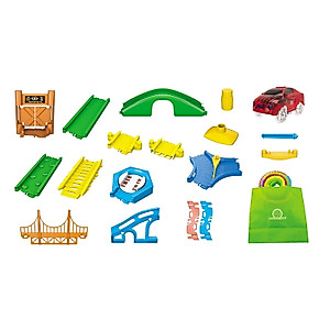 Mindscope Twister Tracks Mega Set Neon Glow in The Dark Flexible Track System with 547 Pieces Over 25 Feet of Track & Accessories