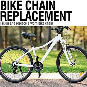 MARQUE 6/7/8 Speed Bike Chain - Bicycle Chain for Road & Mountain Bike, Quick Link Included for Easy Installation, 1/2 x 3/32 inch, 116 Links - MTB Chains Replacement (6/7/8 Speed Chain, 1 Set)
