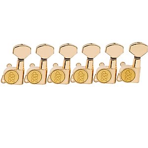 Wilkinson Left Handed 6-in-line E-Z-LOK Guitar Tuners 6L Tuning Pegs Keys Machine Heads Set for Fender Strat/Tele Style Electric Guitar, Chrome