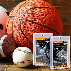 Zonon 50 Pieces Magnetic Card Holder Acrylic Baseball Card Holder 35pt Magnetic Trading Card Protector for Baseball Sports Trading Game Work Cards Storage and Display